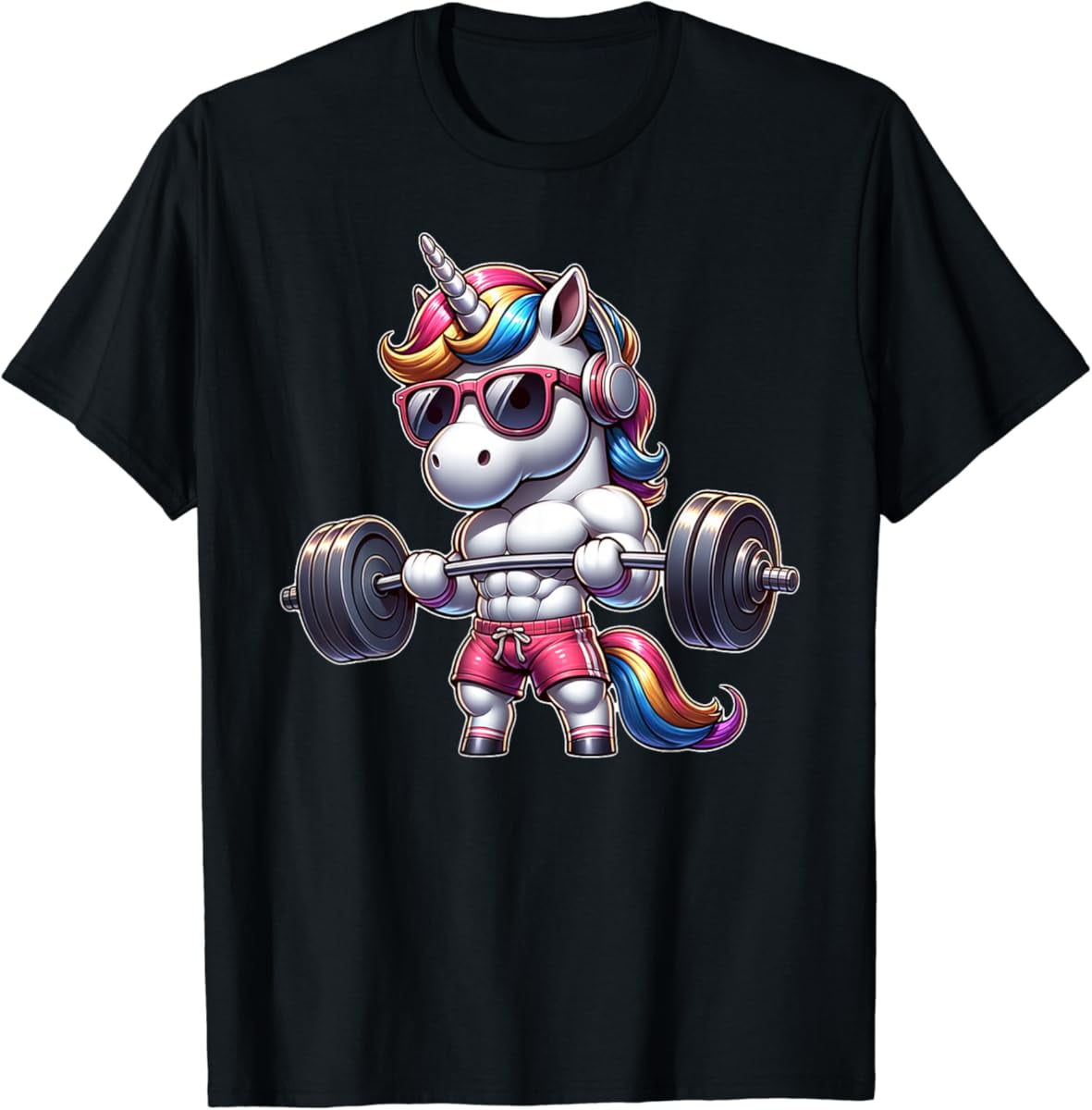 Fitzy Unicorn Gym Weightlifting Bodybuilder Fitness Workout T-Shirt ...