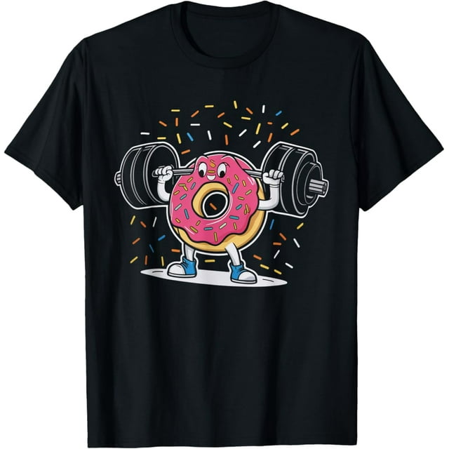 Fitzy Weightlifting Fitness Gym Workout Doughnut Donut Lover T-Shirt Full Size S-5XL - Walmart.com