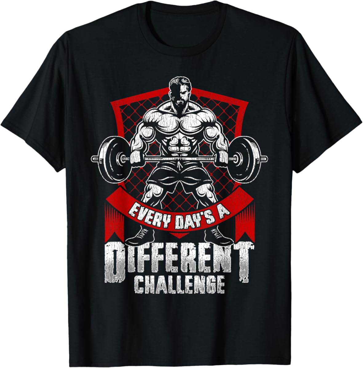 Fitzy Weightlifting Gym Workout Every Day’s a Different Challenge T-Shirt Full Size S-5XL ...