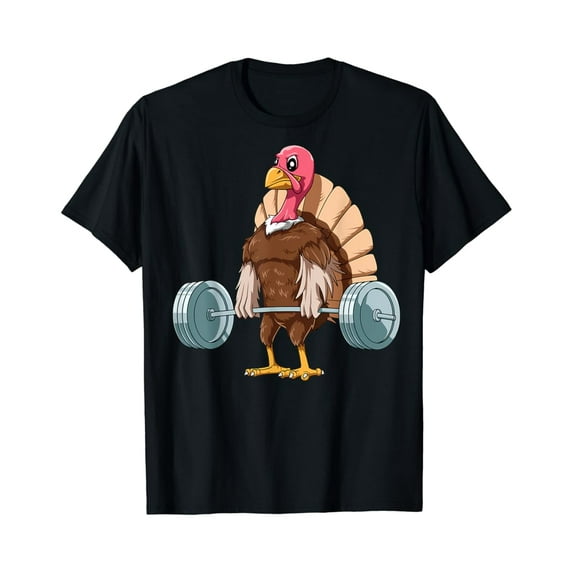 Fitzy Weightlifting Turkey Deadlifting Thanksgiving Turkey Gym T-Shirt ...