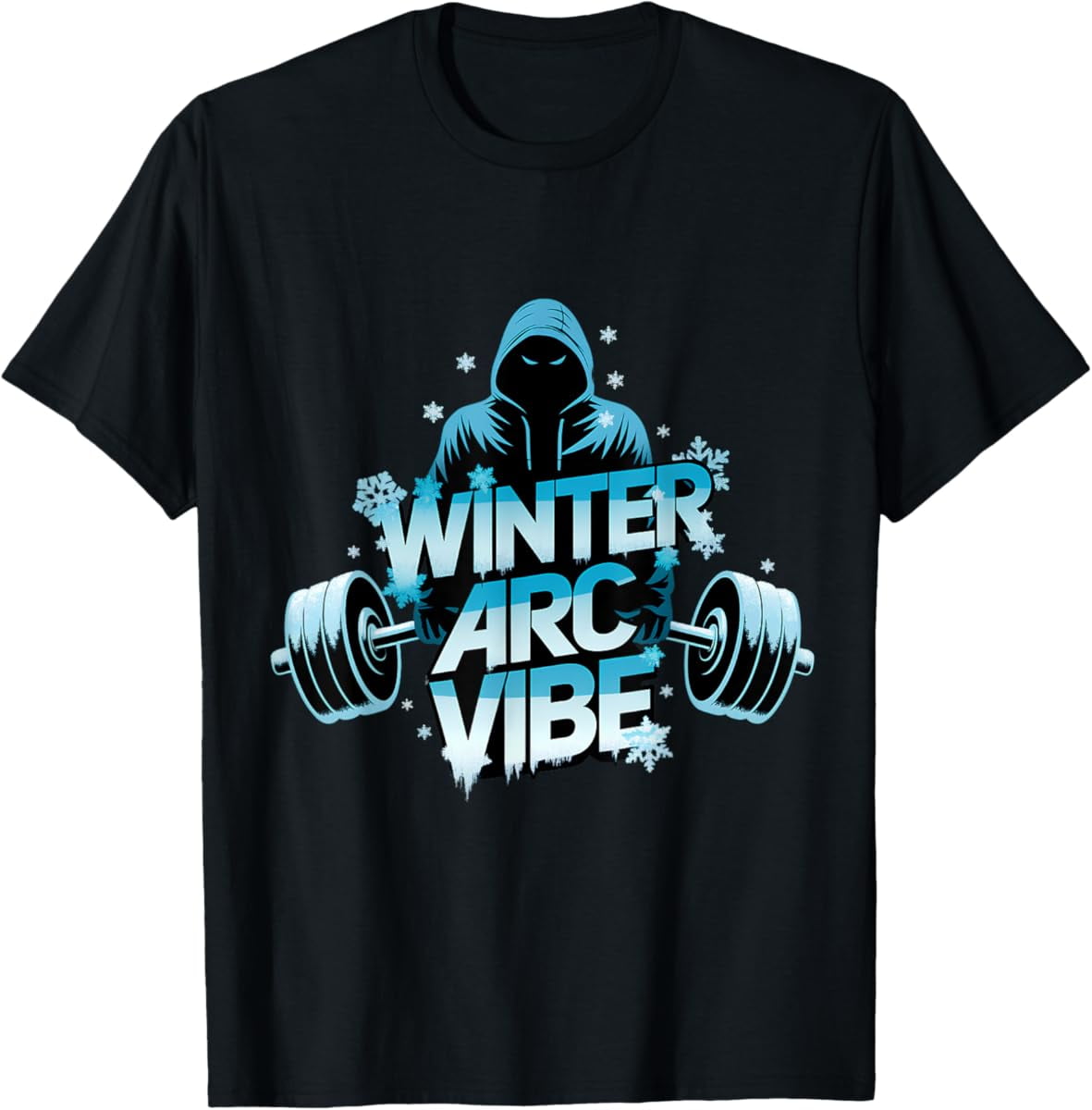 Fitzy Winter Arc Vibe Snow Weightlifting Gym Fitness T-Shirt Full Size ...