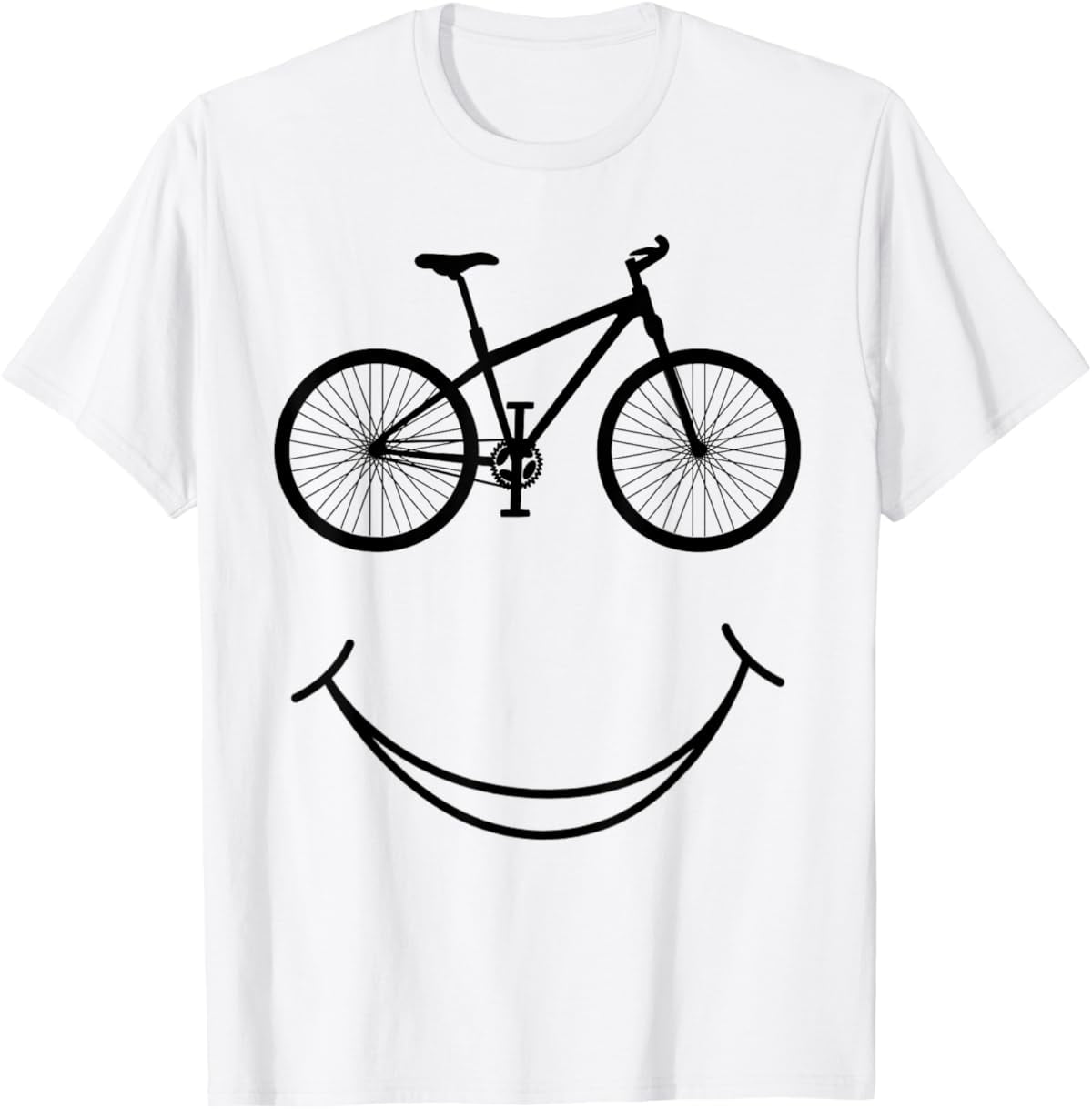 Fitzy cool Bike Smile Face mountain Cycling Bicycle rider T-Shirt Full Size S-5XL - Walmart.com
