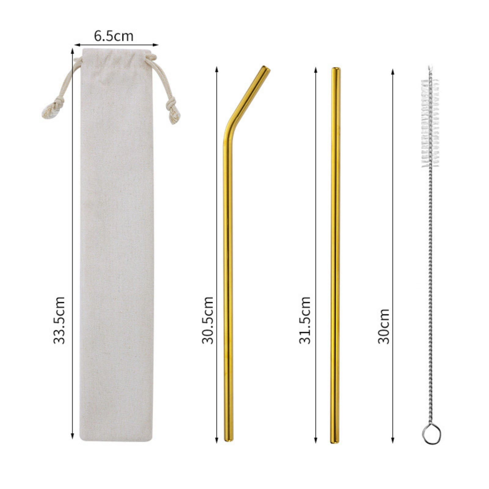 Fiudx 304 Color Metal Stainless Steel Straws Portable Set Reusable Bar ...