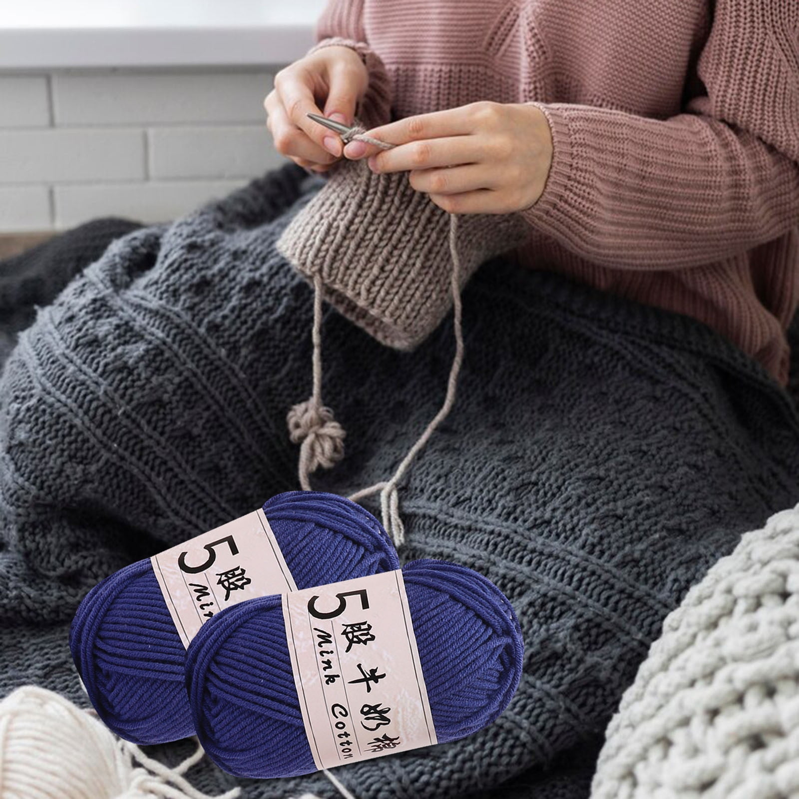 Fiudx Crochet Yarn Cotton Clearance Lightweight Soft Crochet Yarn ...