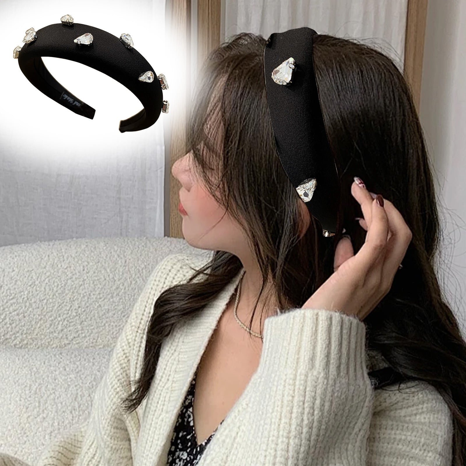 Fiudx Mothers Day Gifts Elegant Rhinestone Embellished Headband ...