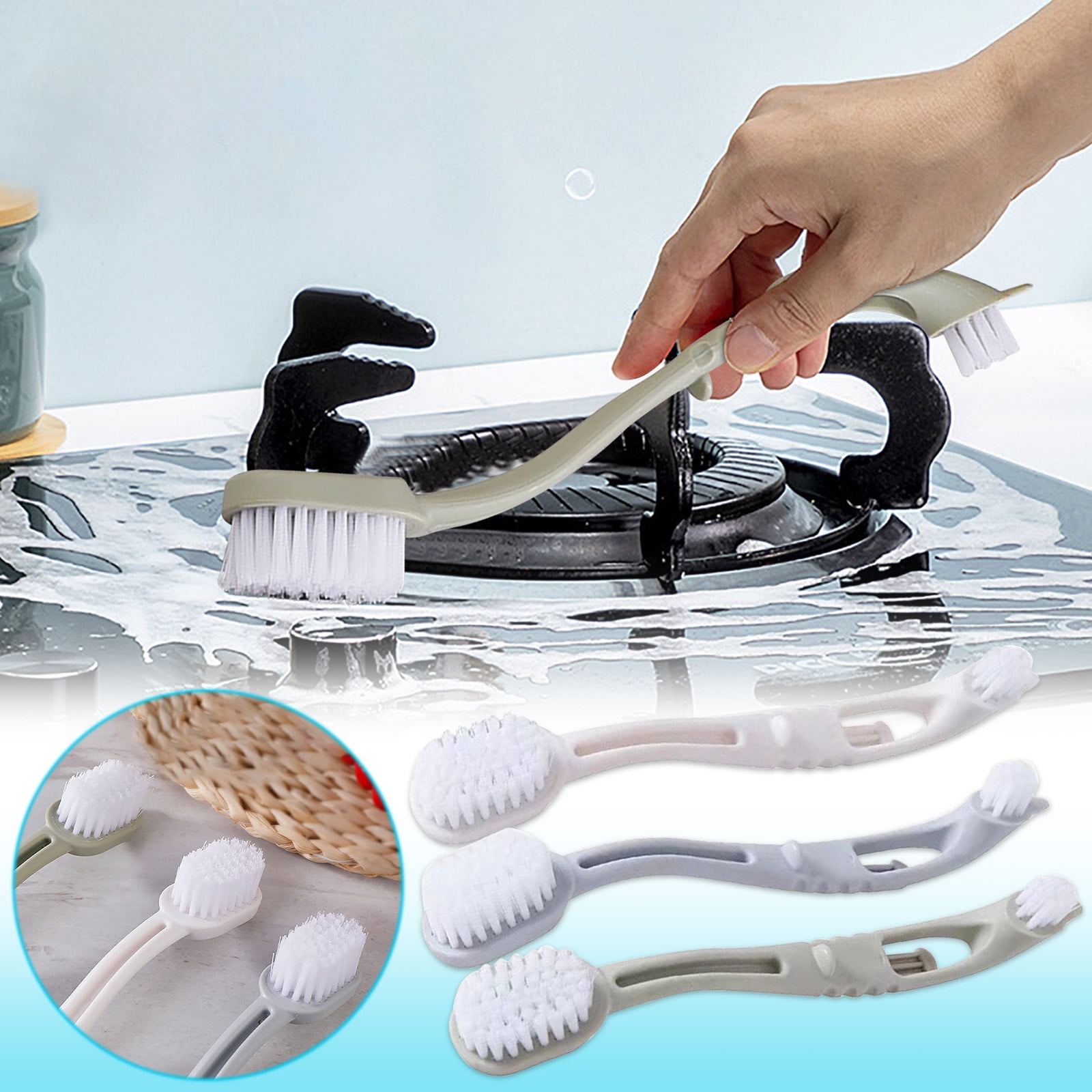Fiudx Plastic Cleaning Brush - with Stiff Nylon Bristles for Cleaning ...