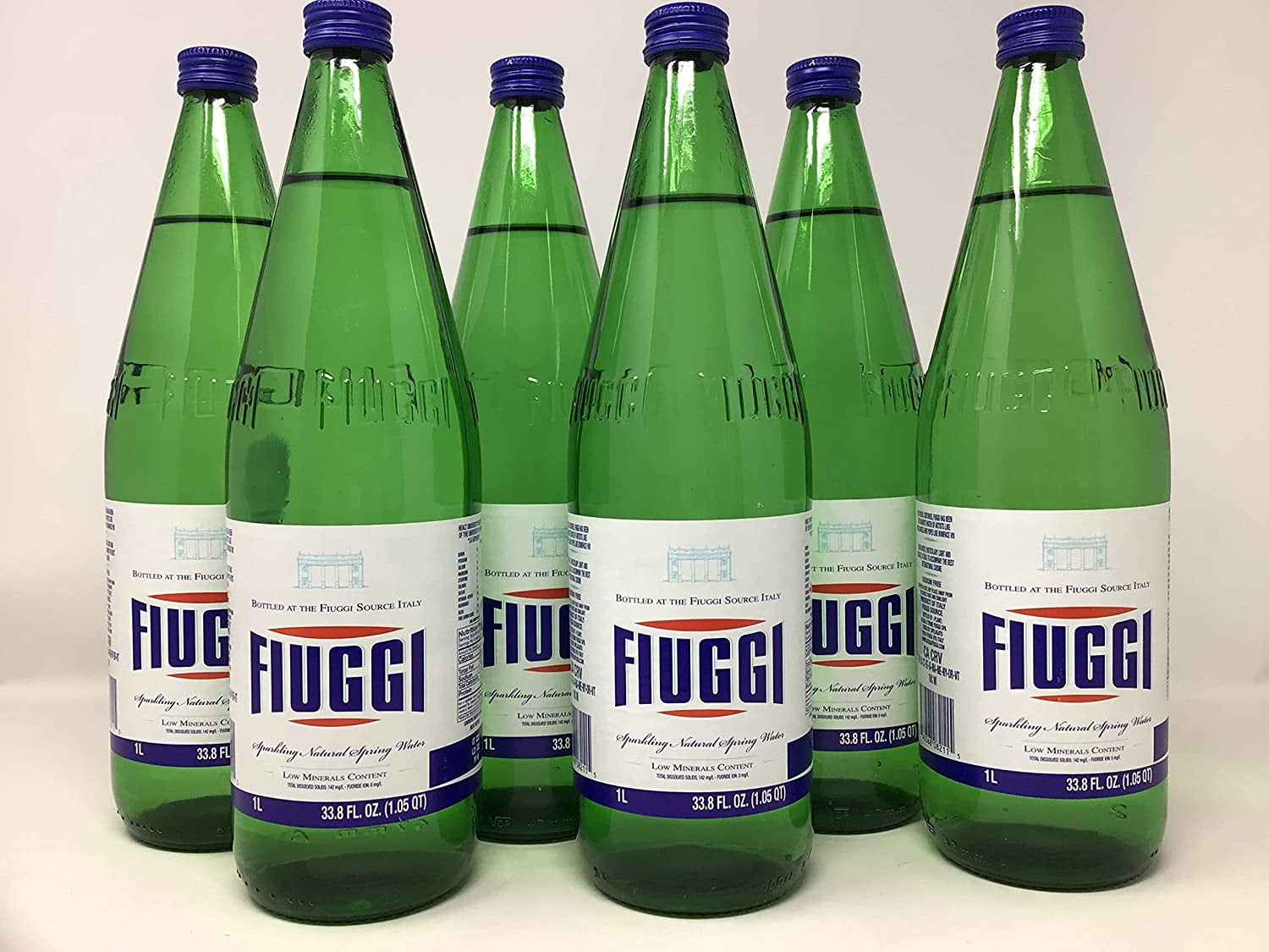 Fiuggi - Natural Mineral Sparkling Water, (6)- 1L Glass Bottles ...