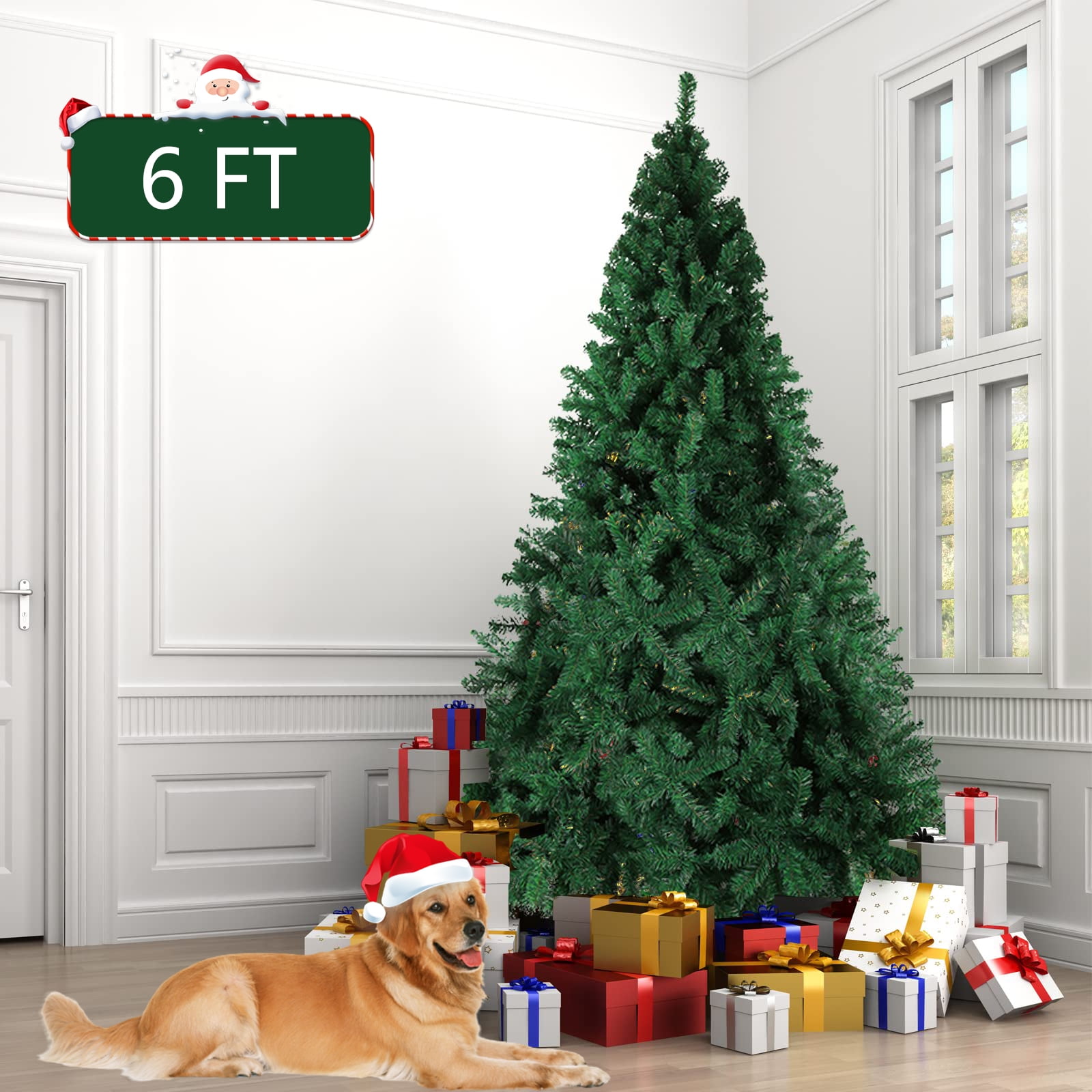 Fiuion 6ft Artificial Christmas Tree Premium Spruce Christmas Trees ...