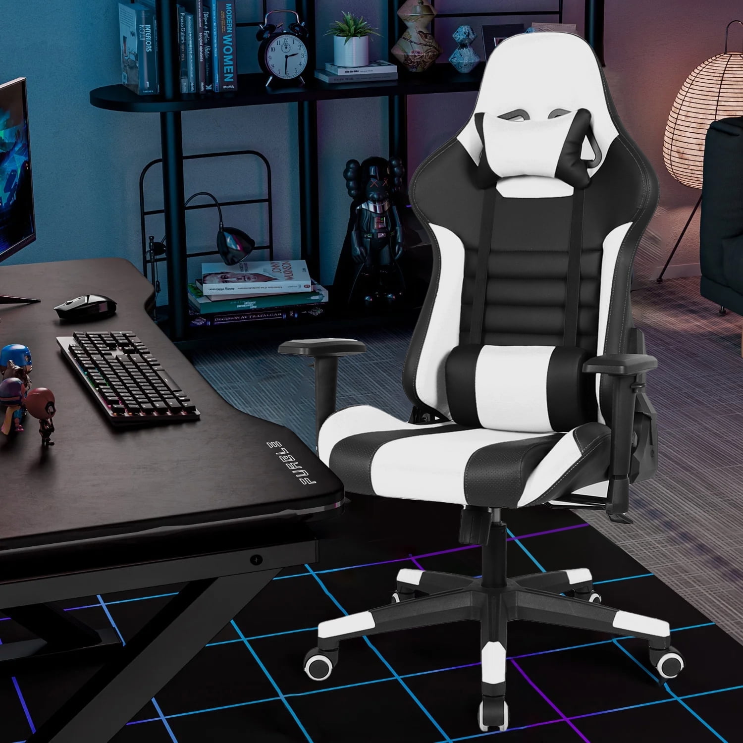 Fiuion 2024 PC Gaming Chair, High Back, Lumbar Support, Headrest ...