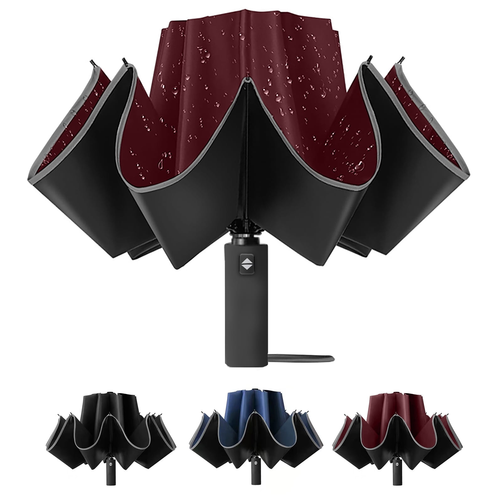 Fiuion Windproof Travel Umbrella, Wind Resistant Compact Travel Folding Umbrellas, Auto Open ...