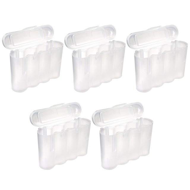 Five (5) EBC Battery AA AAA Clear Plastic Battery Storage Case Holder ...
