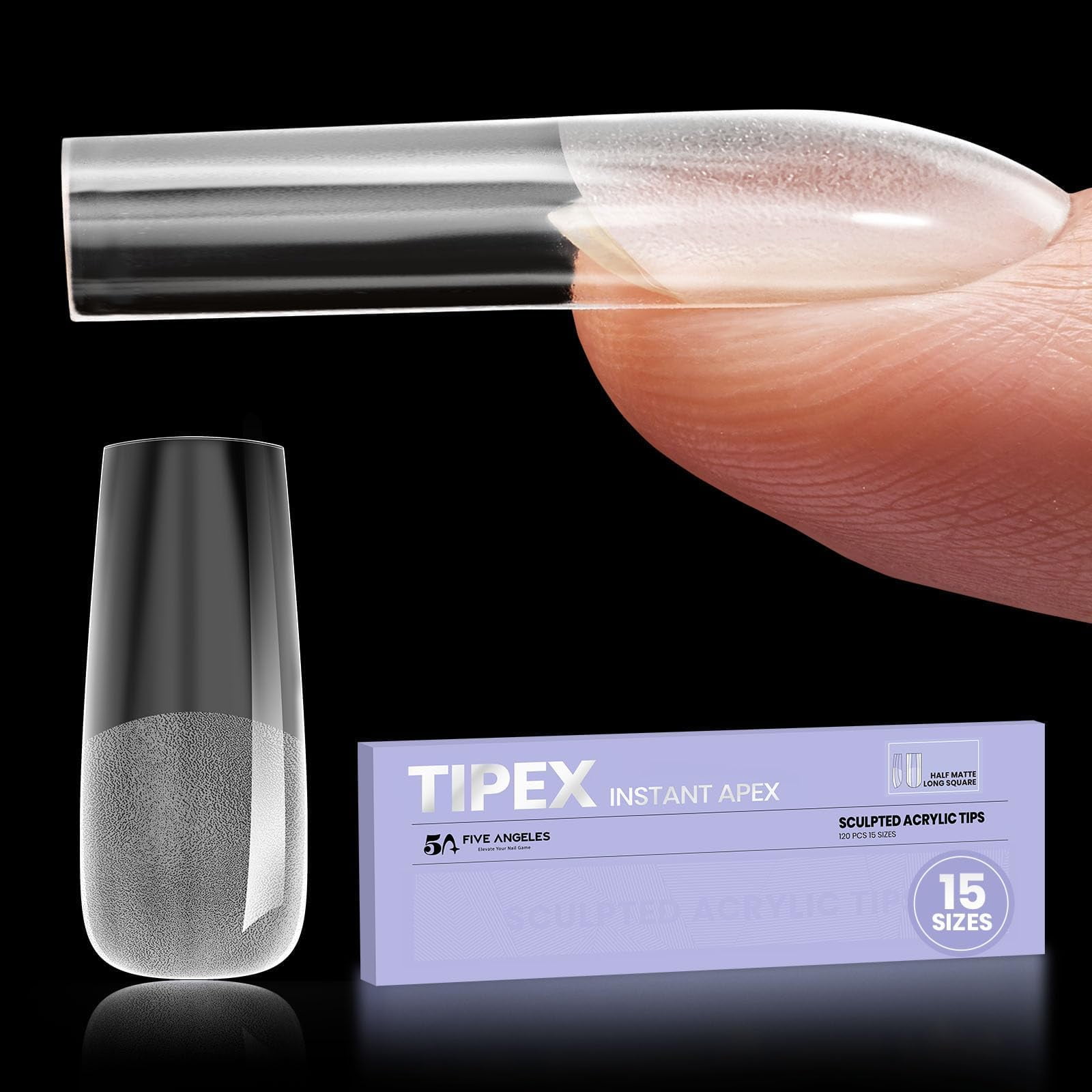 Five Angeles Tipex Nail Tips, Instant Apex Full Cover Gel Nail Tips ...