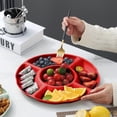 Five-Compartment Candy Box Snack Tray Dried Fruit & Nut Round Serving ...