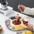 Five-Compartment Candy Box Snack Tray Dried Fruit & Nut Round Serving ...
