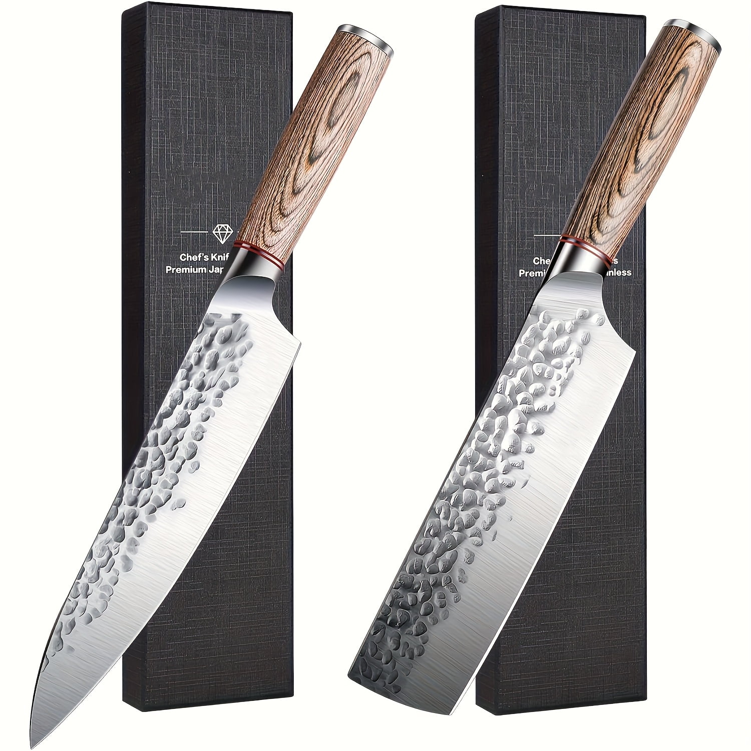 Five Cow Hand Forged 2-Piece Chef Knife Set with Wooden Gift Box - 8 ...