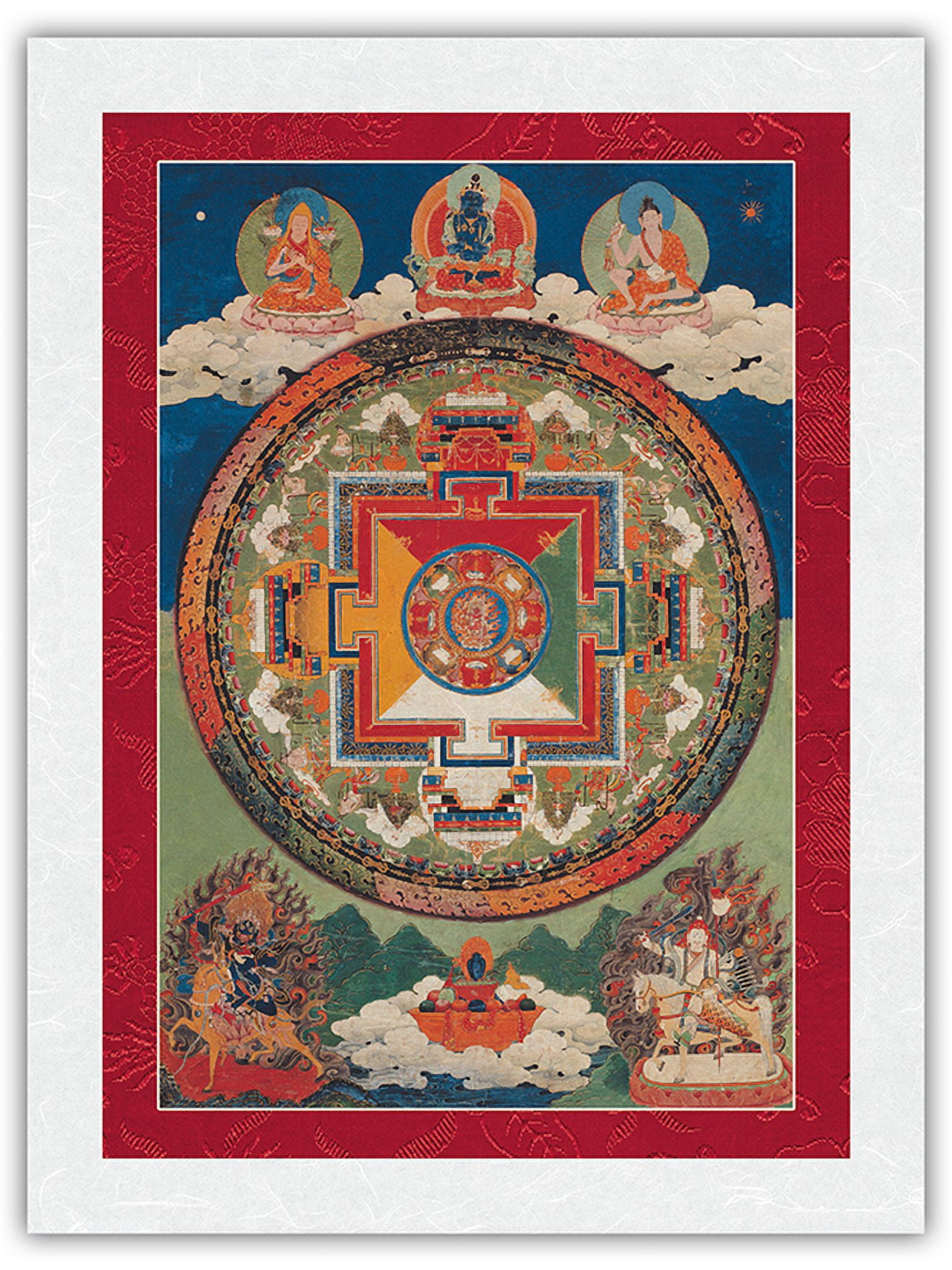 Five Deity Mandala of Vajravarahi - Vintage Tibetan Thangka Buddhist ...