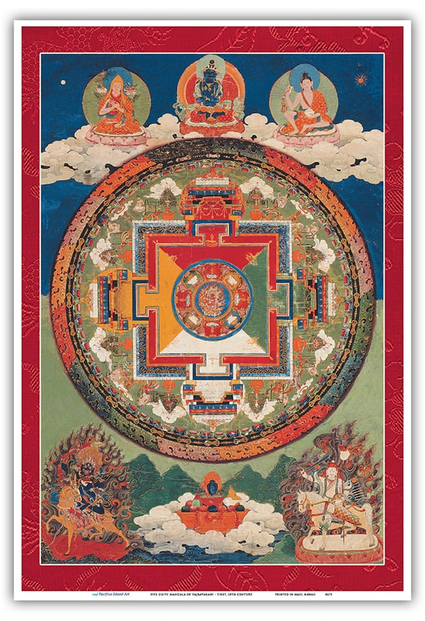 Five Deity Mandala of Vajravarahi - Vintage Tibetan Thangka Buddhist ...