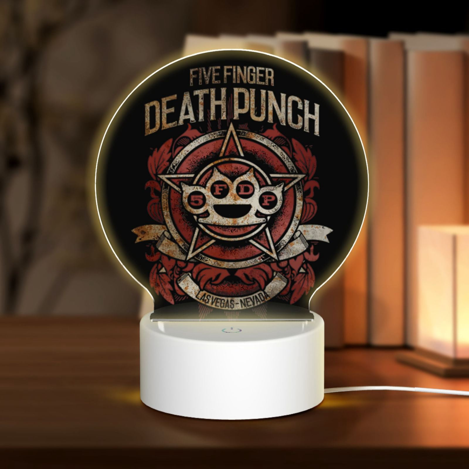 Five Finger Death Punch Anime Round Acrylic Night Light Is Suitable For ...