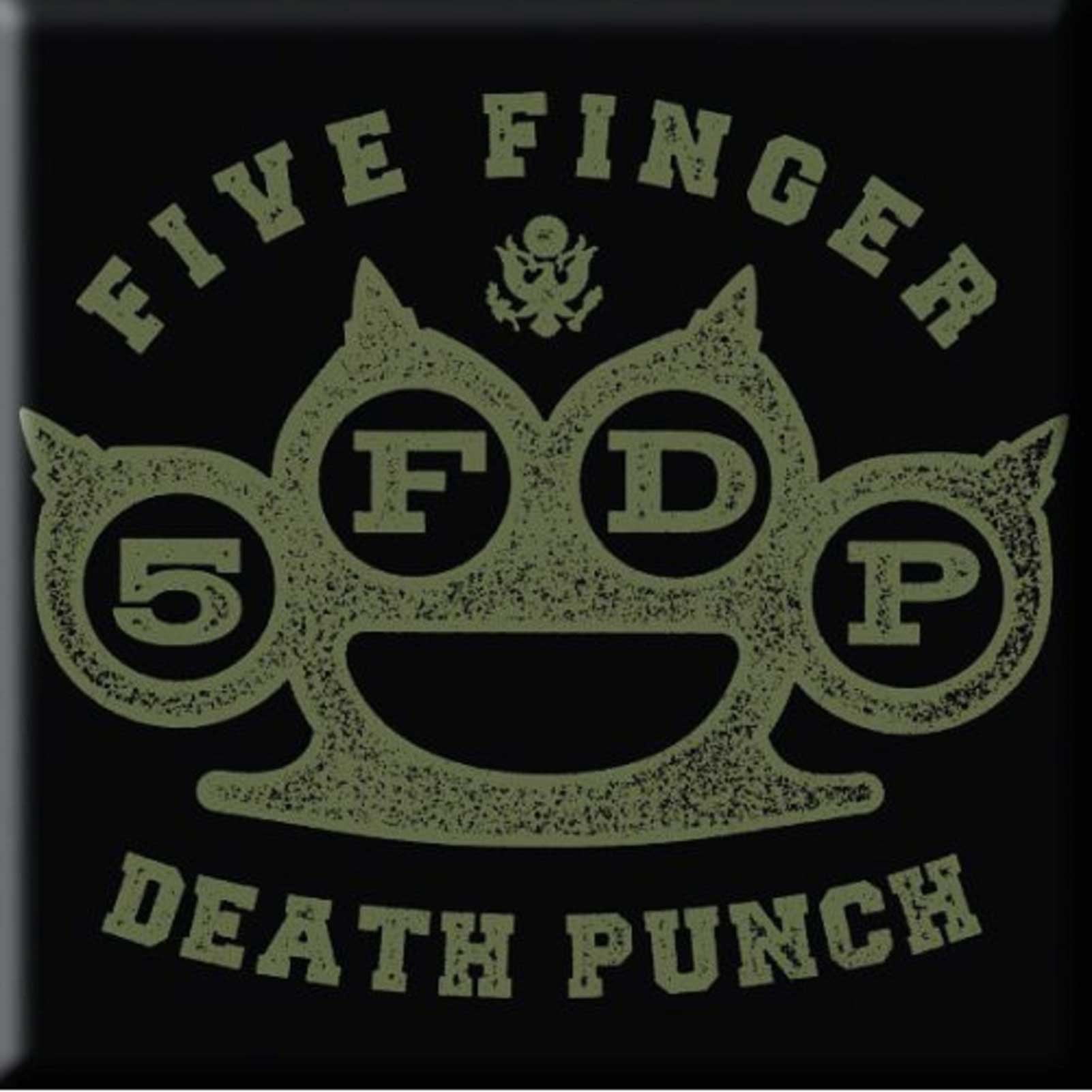 Five Finger Death Punch Brass Knuckle new Official 76mm x 76mm Fridge ...