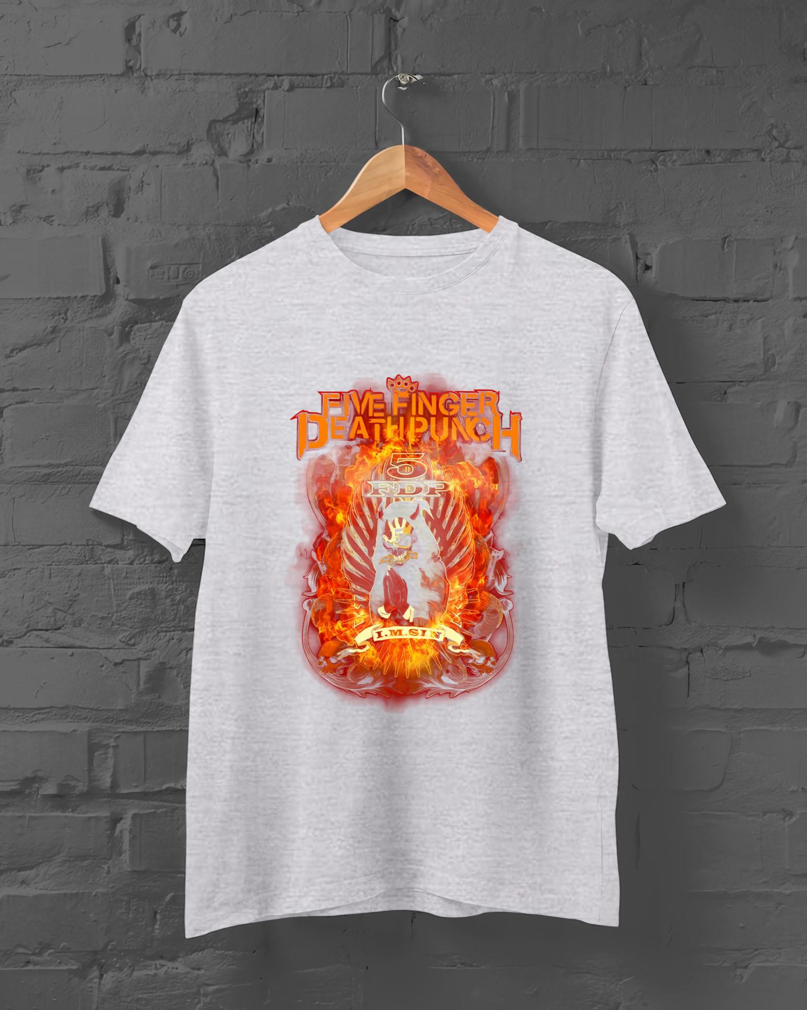 Five Finger Death Punch T Shirt Burn In Sin New Official Merchandise Black Tee - Walmart.com