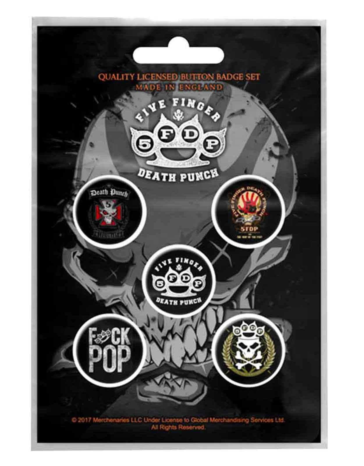 Five Finger Death Punch badge Band logo Knuckles Official 5 x Pin ...