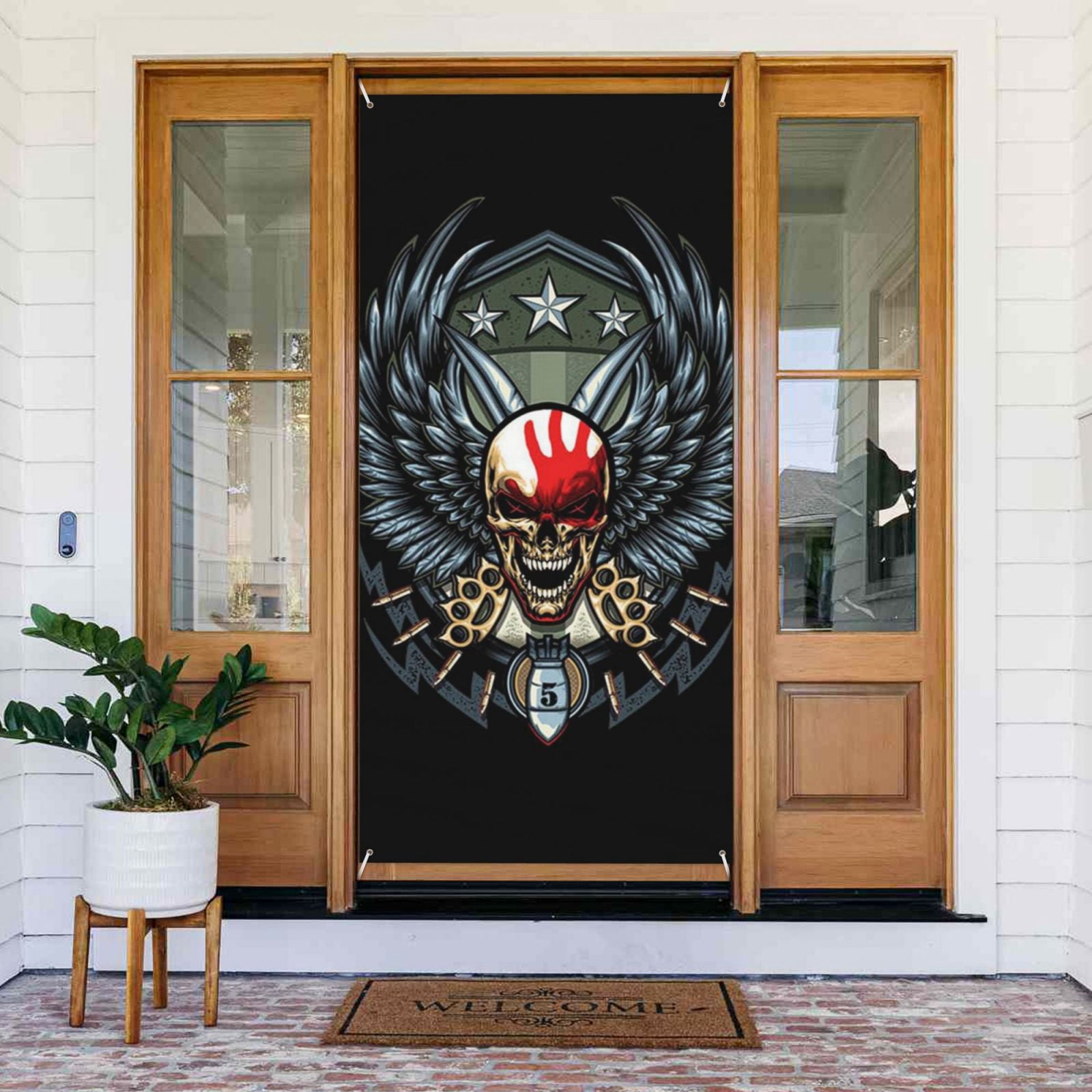 Five-Finger-Skull-Death Punch Door Cover Decorated Banner Tapestry Home ...