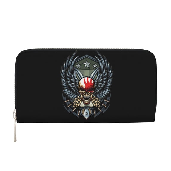 Five-Finger-Skull-Death Punch Hand Wallet Card Bag Leather Long Wallet ...