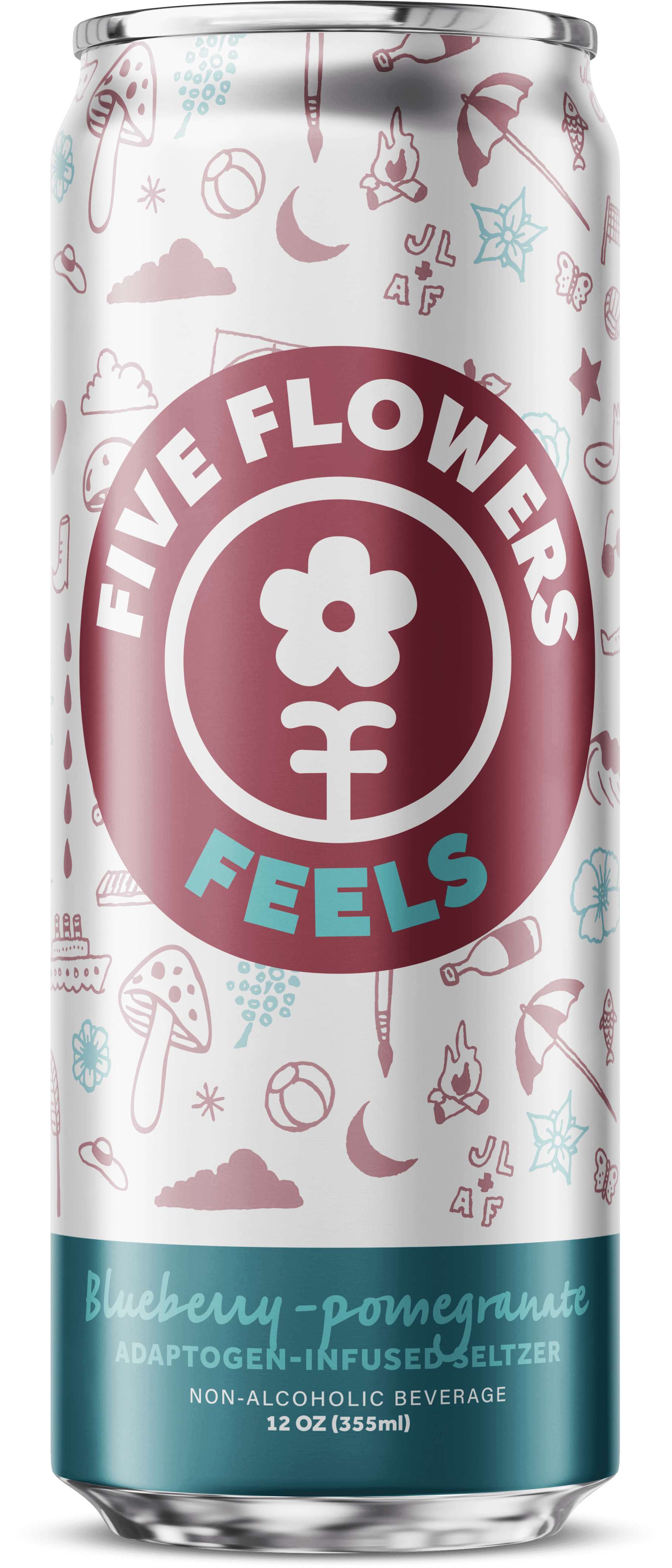 Five Flowers Feels Blueberry Pomegranate 4pk 12oz Can - Walmart.com