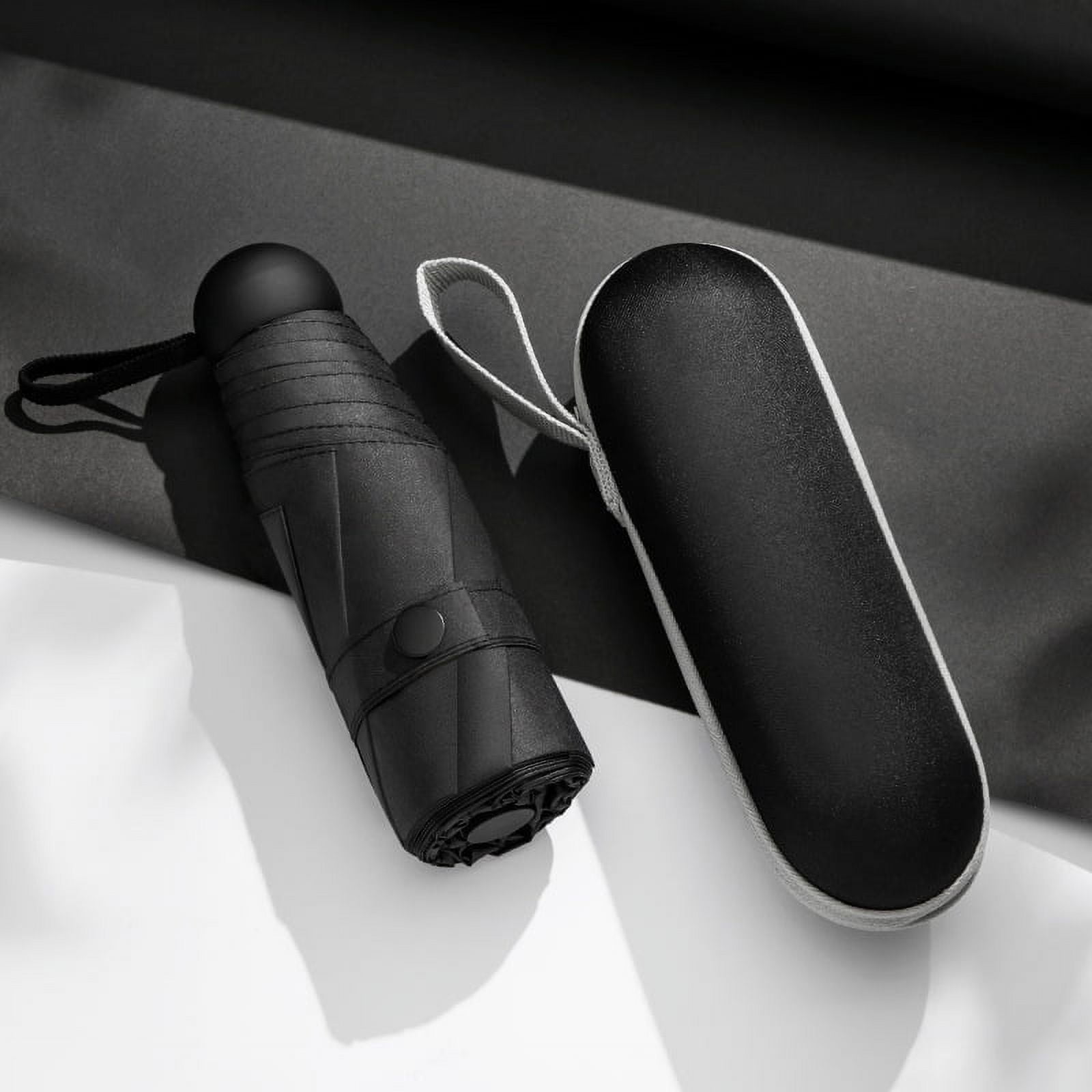 Five Fold Black Glue Mini Portable Sunshade Capsule Umbrella Women's ...