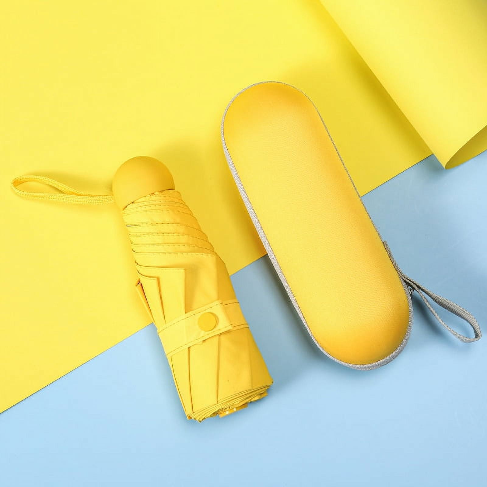 Five Fold Black Glue Mini Portable Sunshade Capsule Umbrella Women's ...