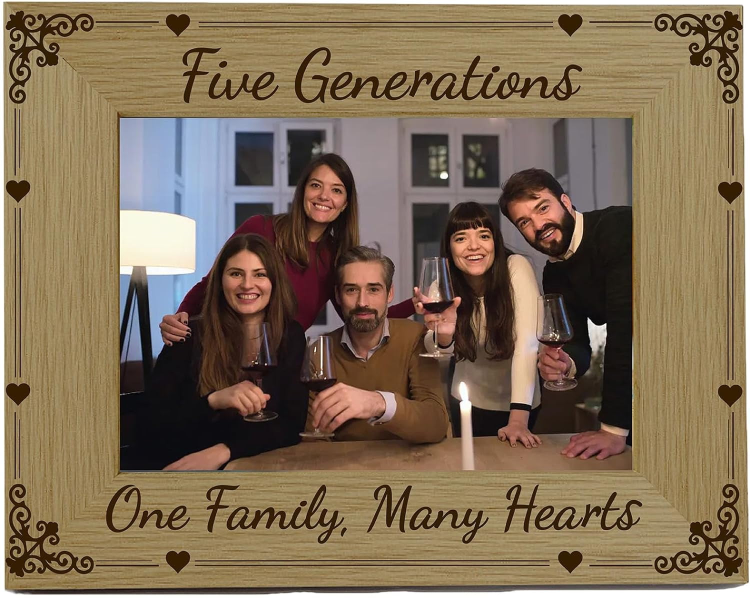 Five Generations Picture Frame Wood Photo Frames Engraved Display ...