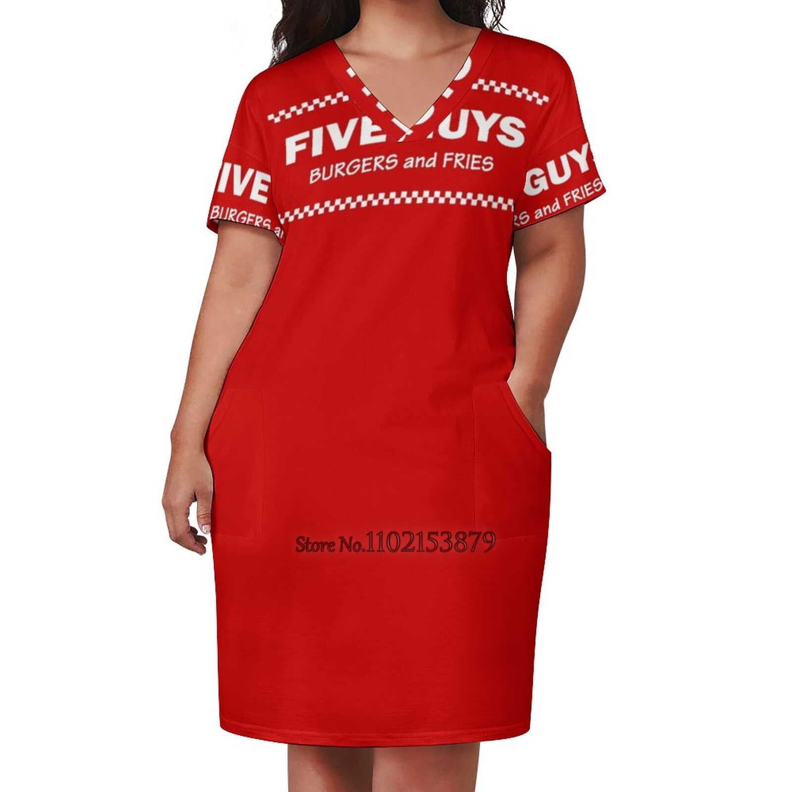 Five Guys Burgers And Fries Back Lacing Backless Dress Square Neck ...