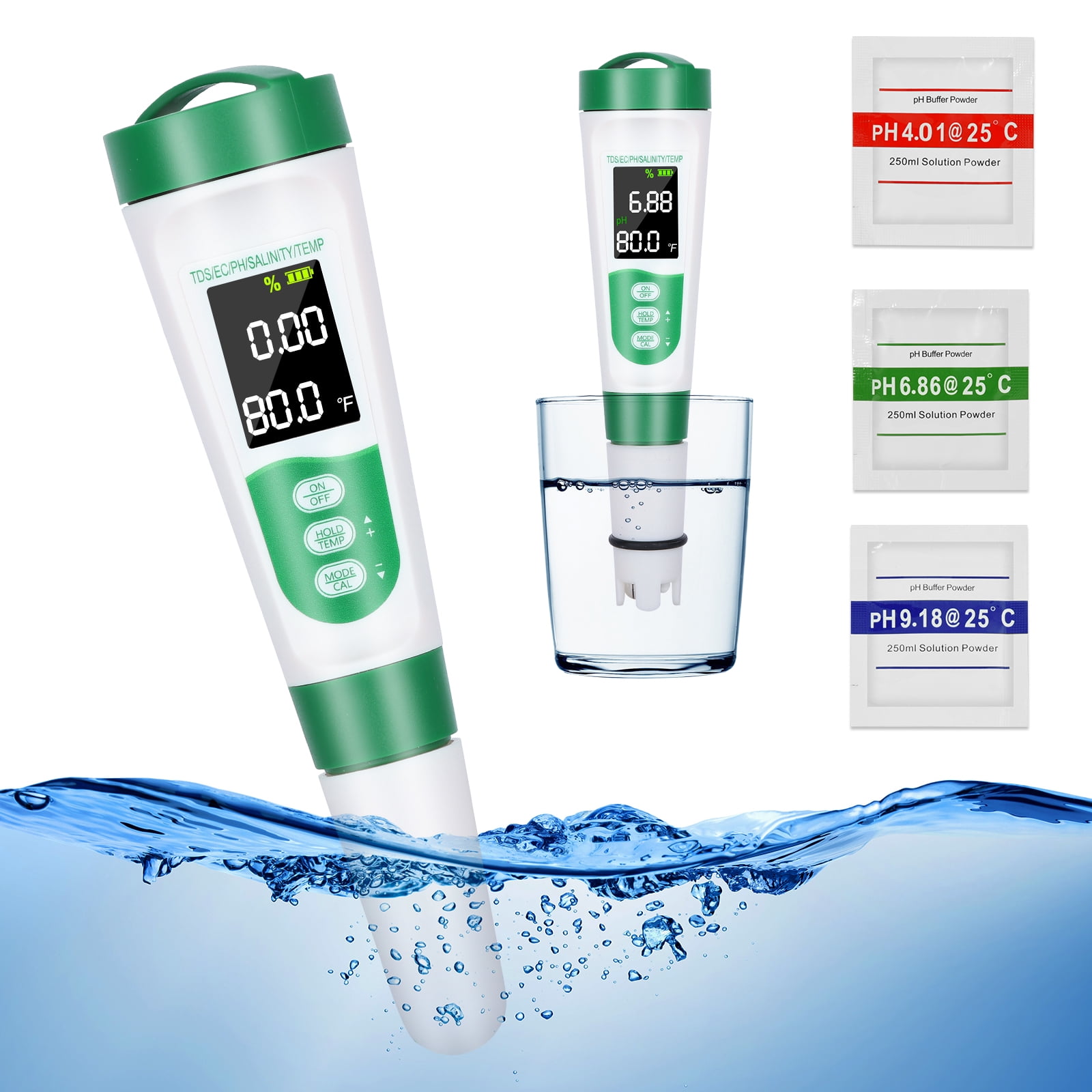 Five-In-One Multifunctional Water Quality Test Pen LCD Digital Display ...