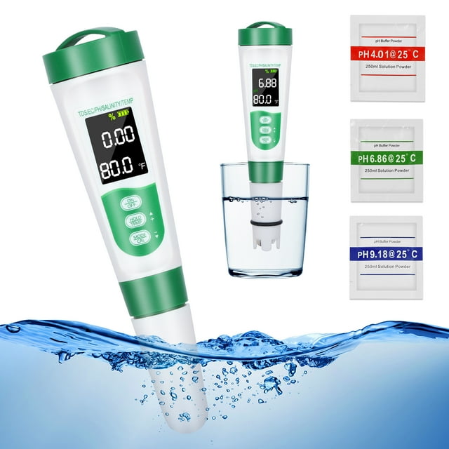 Five-In-One Multifunctional Water Quality Test Pen LCD Digital Display ...