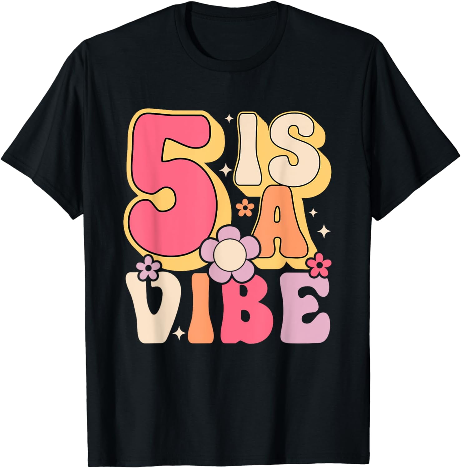 Five Is A Vibe Birthday 5 Years Old Groovy Retro T-Shirt - Walmart.com