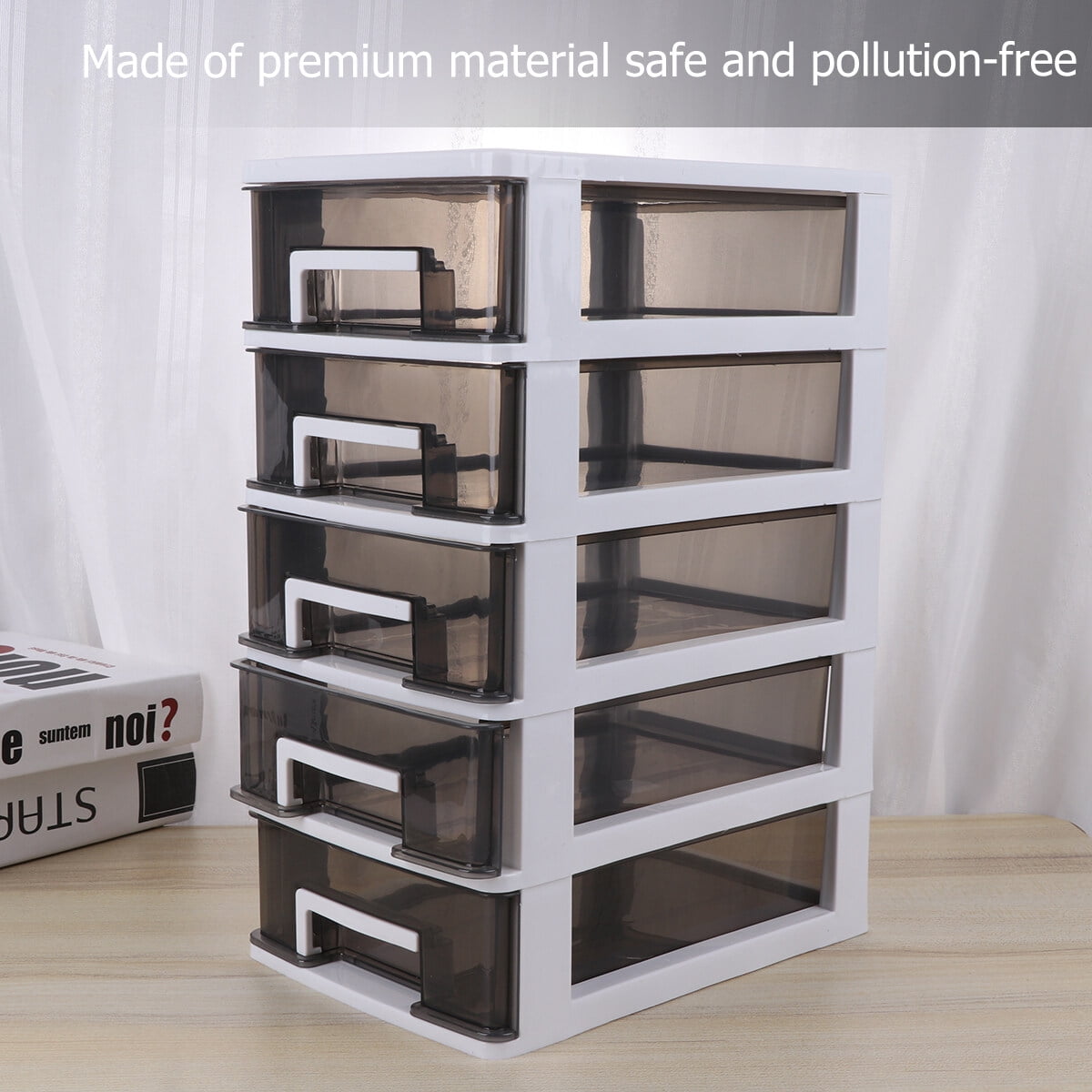 Five-Layer Plastic Desk Organization Storage Cabinet, Small Drawer ...