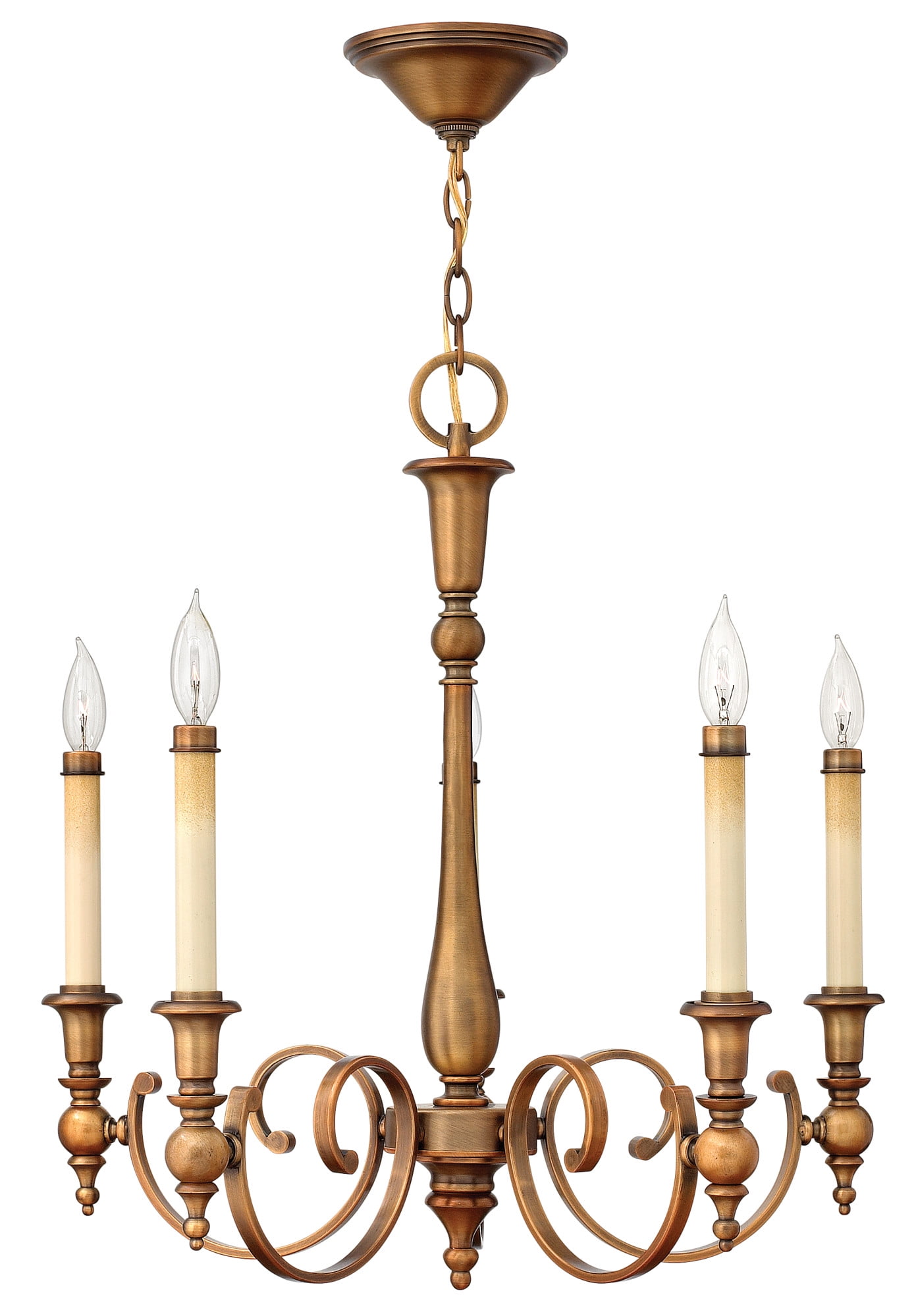 Five Light Brushed Bronze Candle Chandelier - Walmart.com