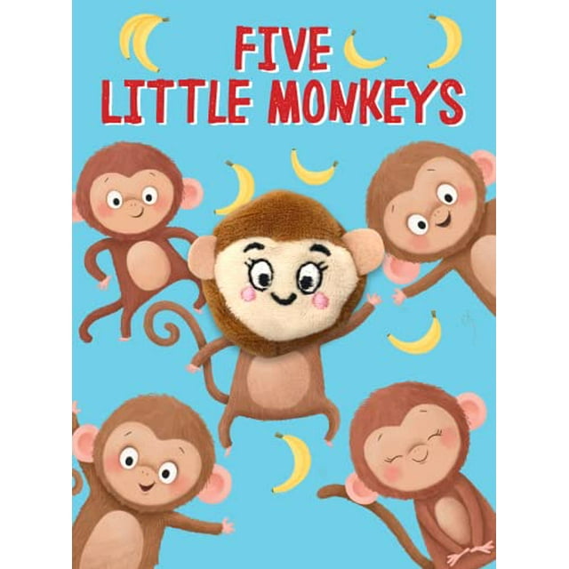 Pre-Owned Five Little Monkeys - Childrens Finger Puppet Board Book ...