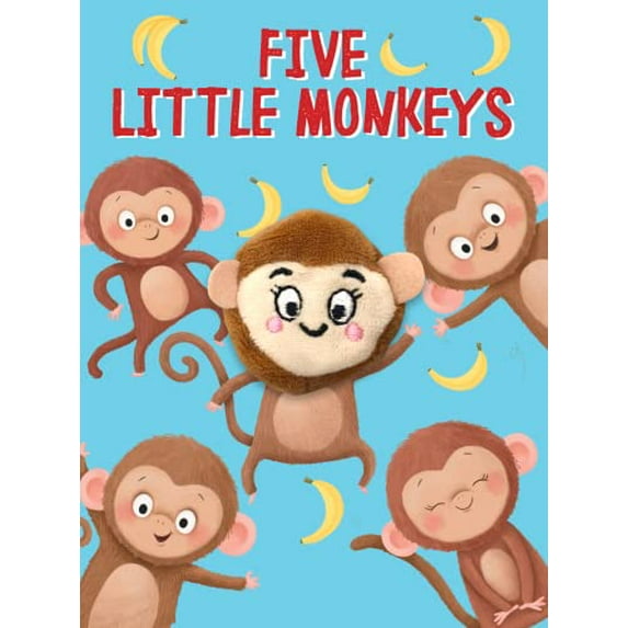 Pre-Owned Five Little Monkeys - Children's Finger Puppet Board Book ...