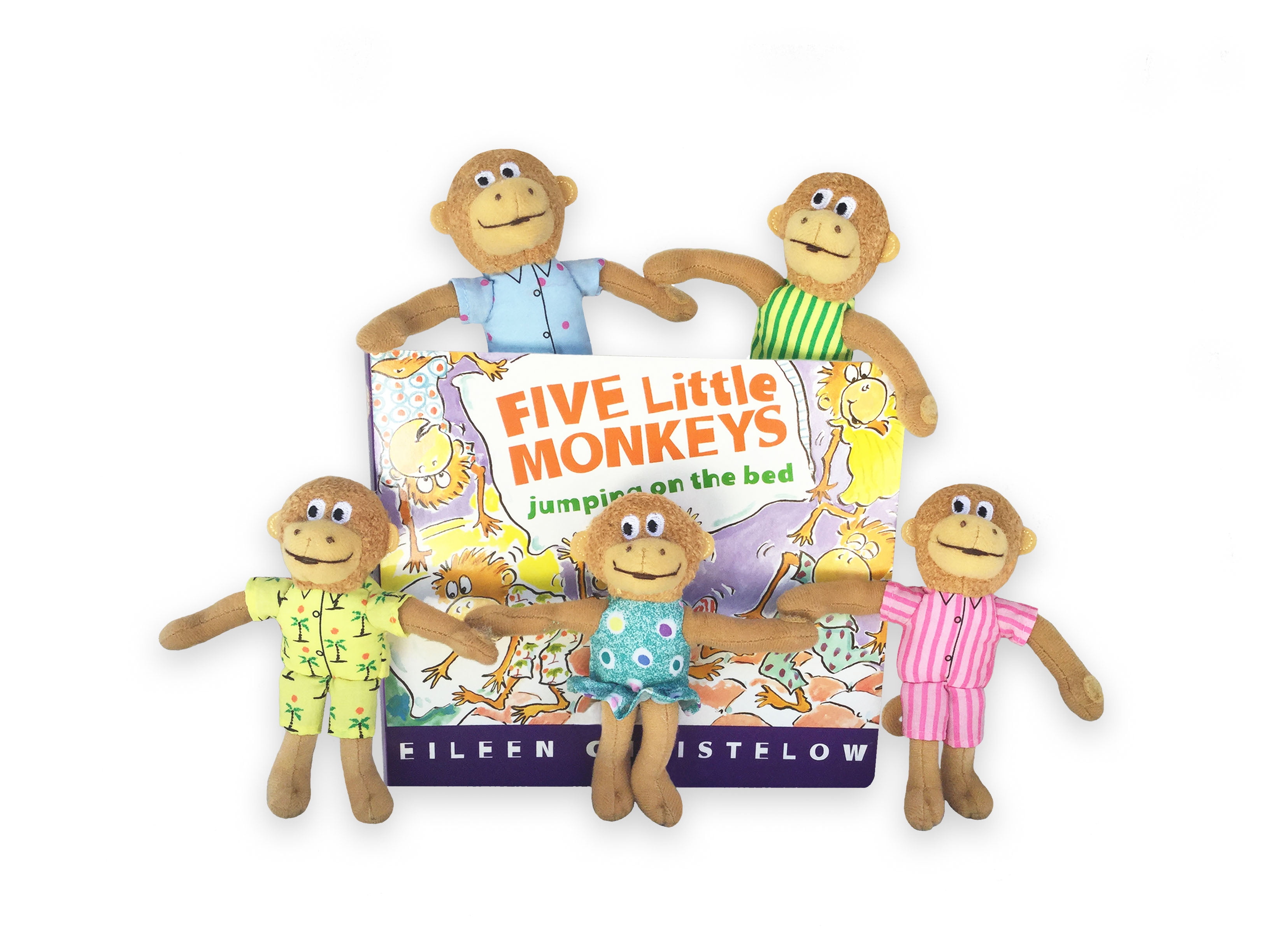 Five Little Monkeys Finger Puppet Playset & Board Book Set - Walmart.com