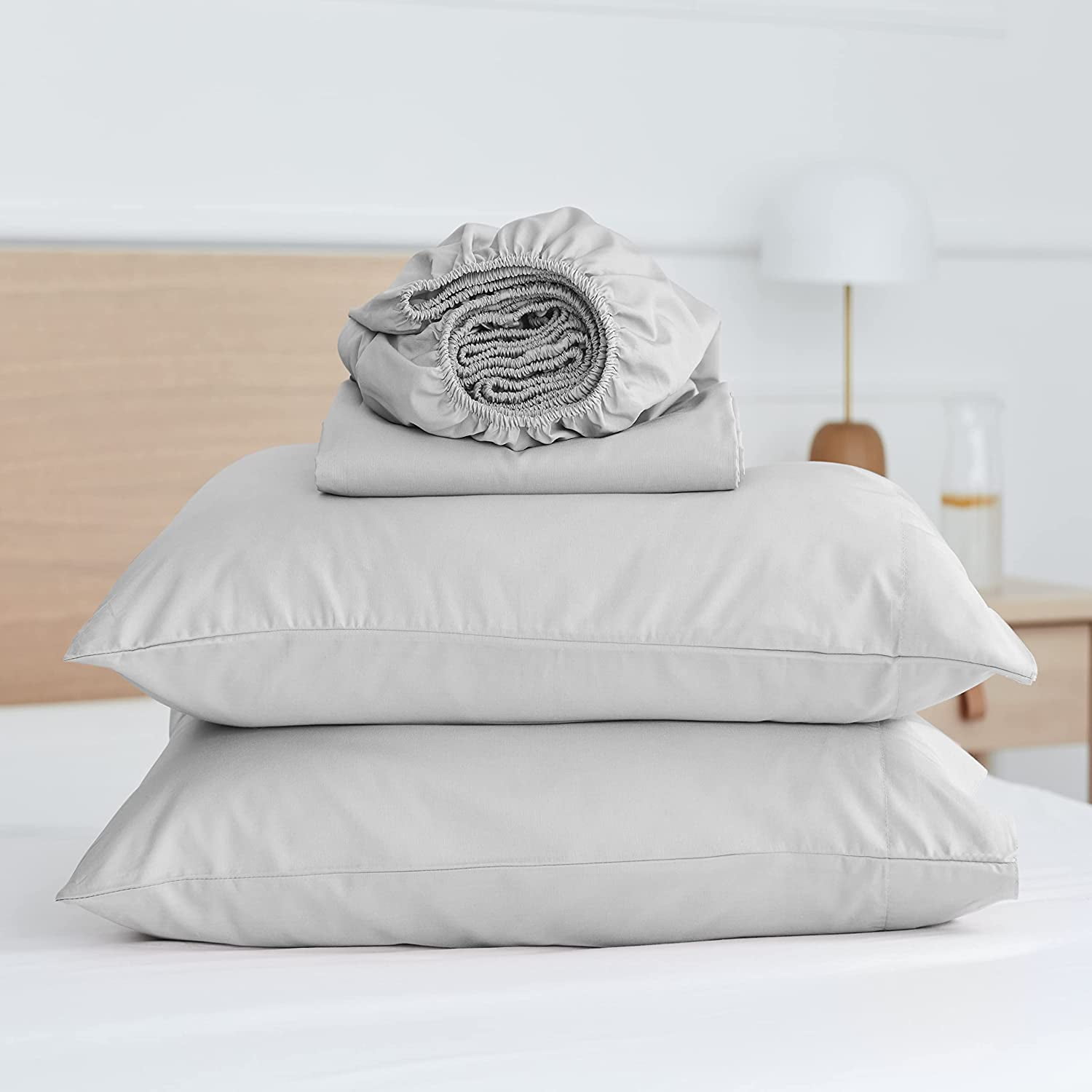 Five Looms King Size Hotel Quality Classic Cotton Percale Sheets Set, 3 ...