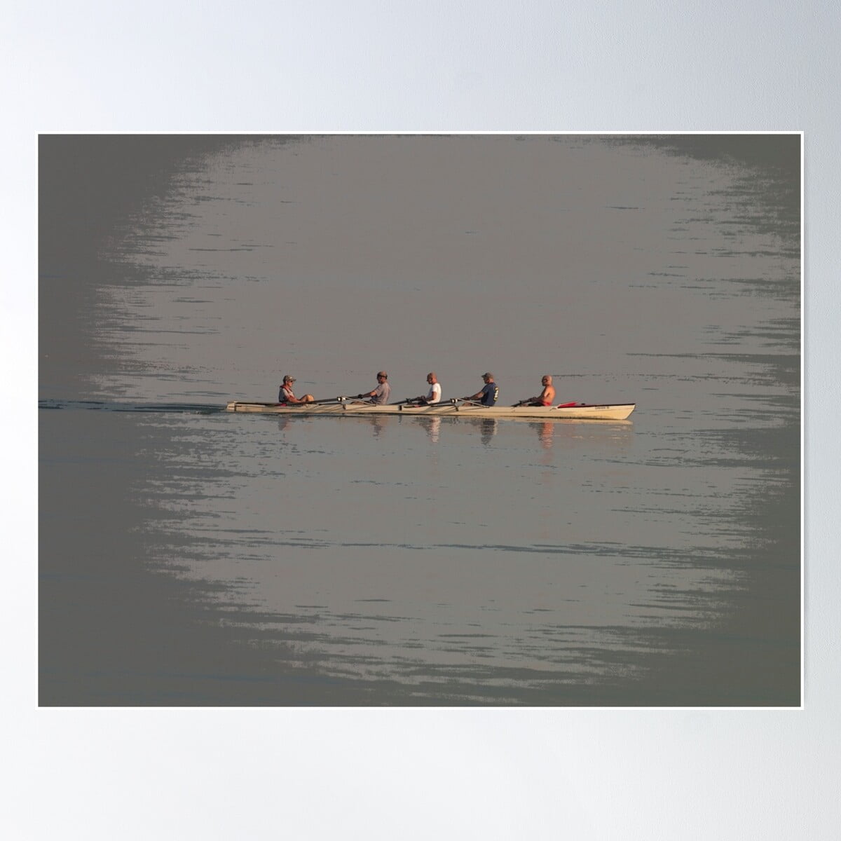 Five Men In A Boat. Poster Wall Art, Modern Wall Decor For Living Room ...