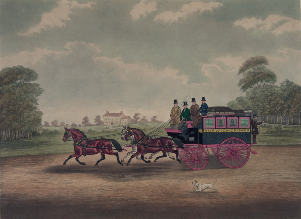 Five Men On A Passenger Coach Traveling Between The English Towns Of ...