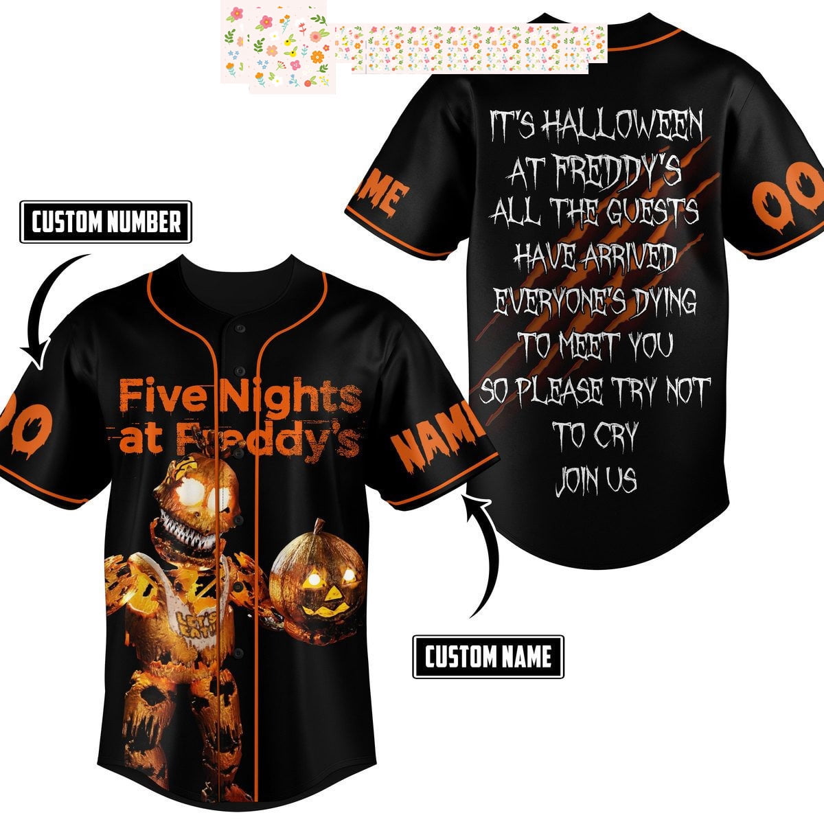 Five Night At Freddy s It s Halloween Personalized Baseball Jersey ...