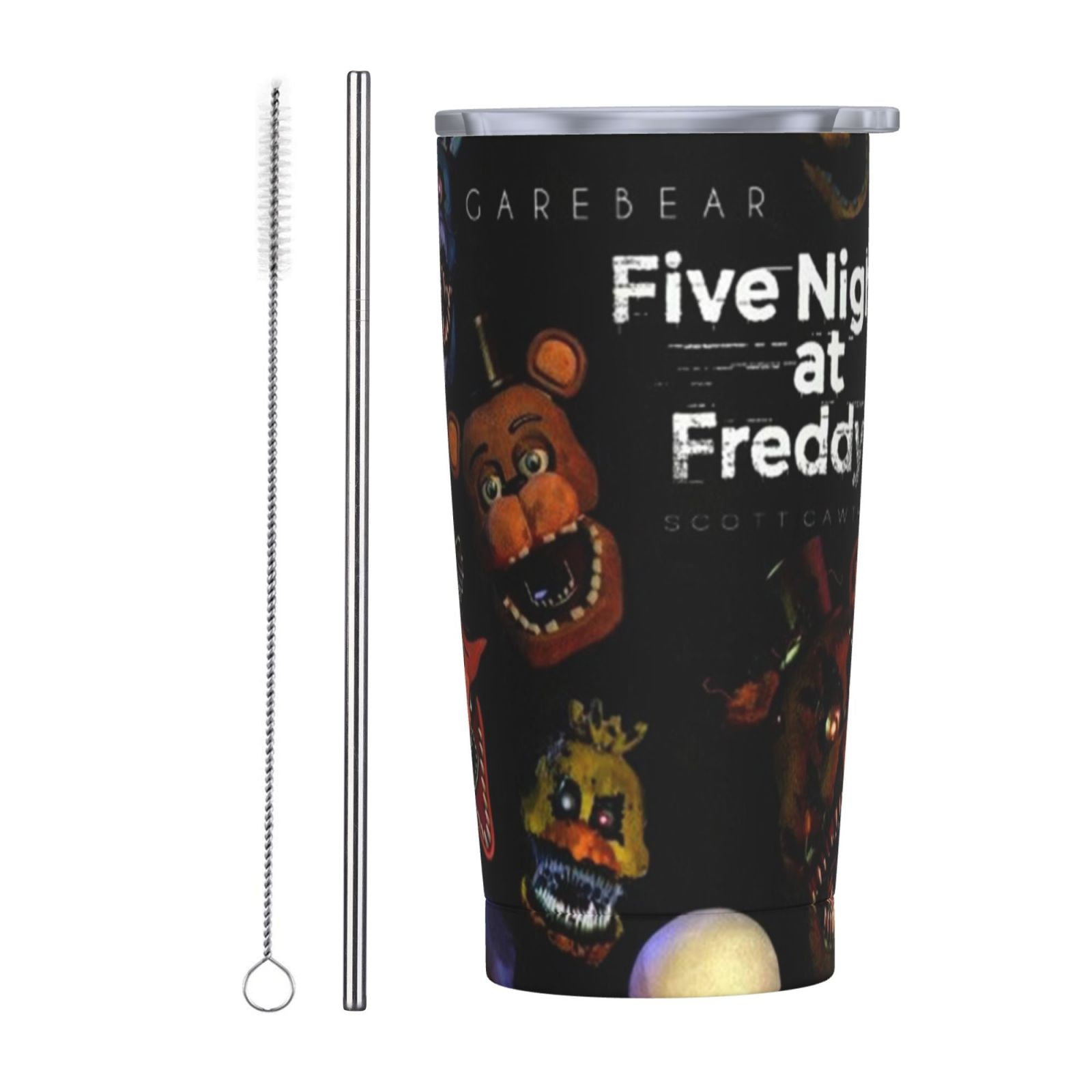 Five Nights At Freddy'S Fnaf Car Cup With Straw 20oz Stainless Steel ...