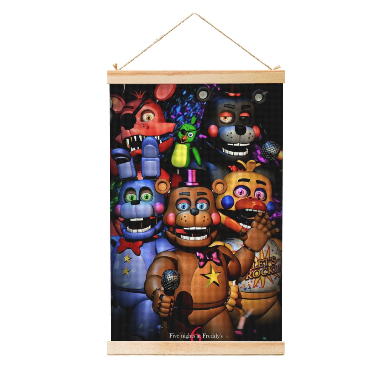 Five Nights At Freddy'S Fnaf Wooden Shaft Hanging Poster Home Decor ...