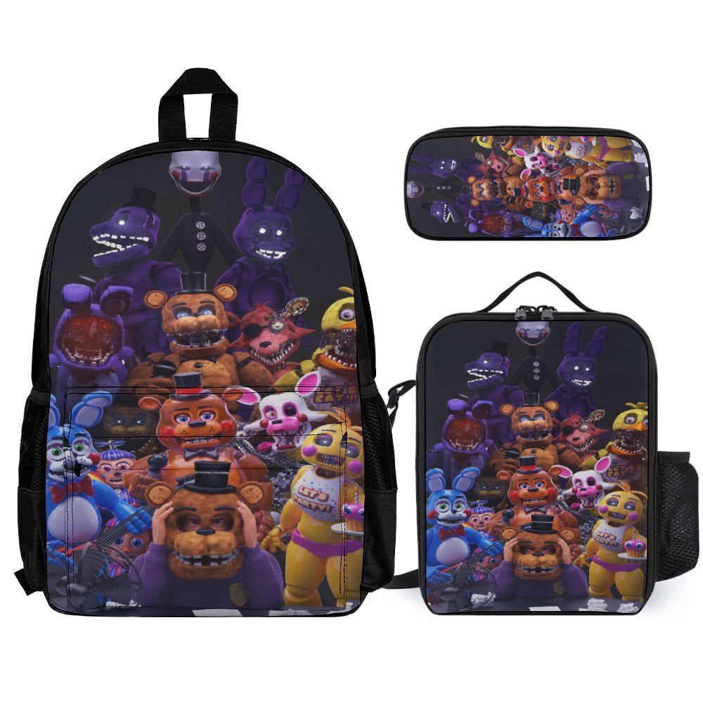 Five Nights At Freddy's 3Pcs Backpacks Sets with Lunch Bag And Pencil ...