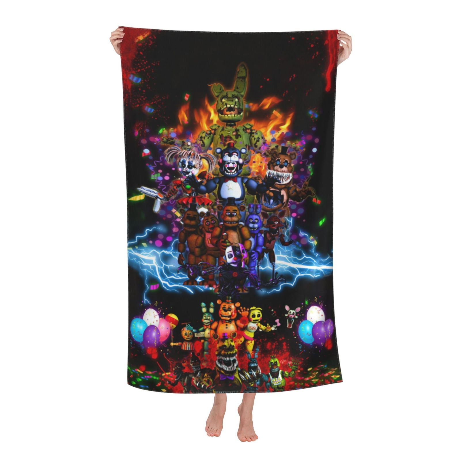 Five Nights At Freddy's Bath Towel 3D Printing Anime Beach Towel Funny ...