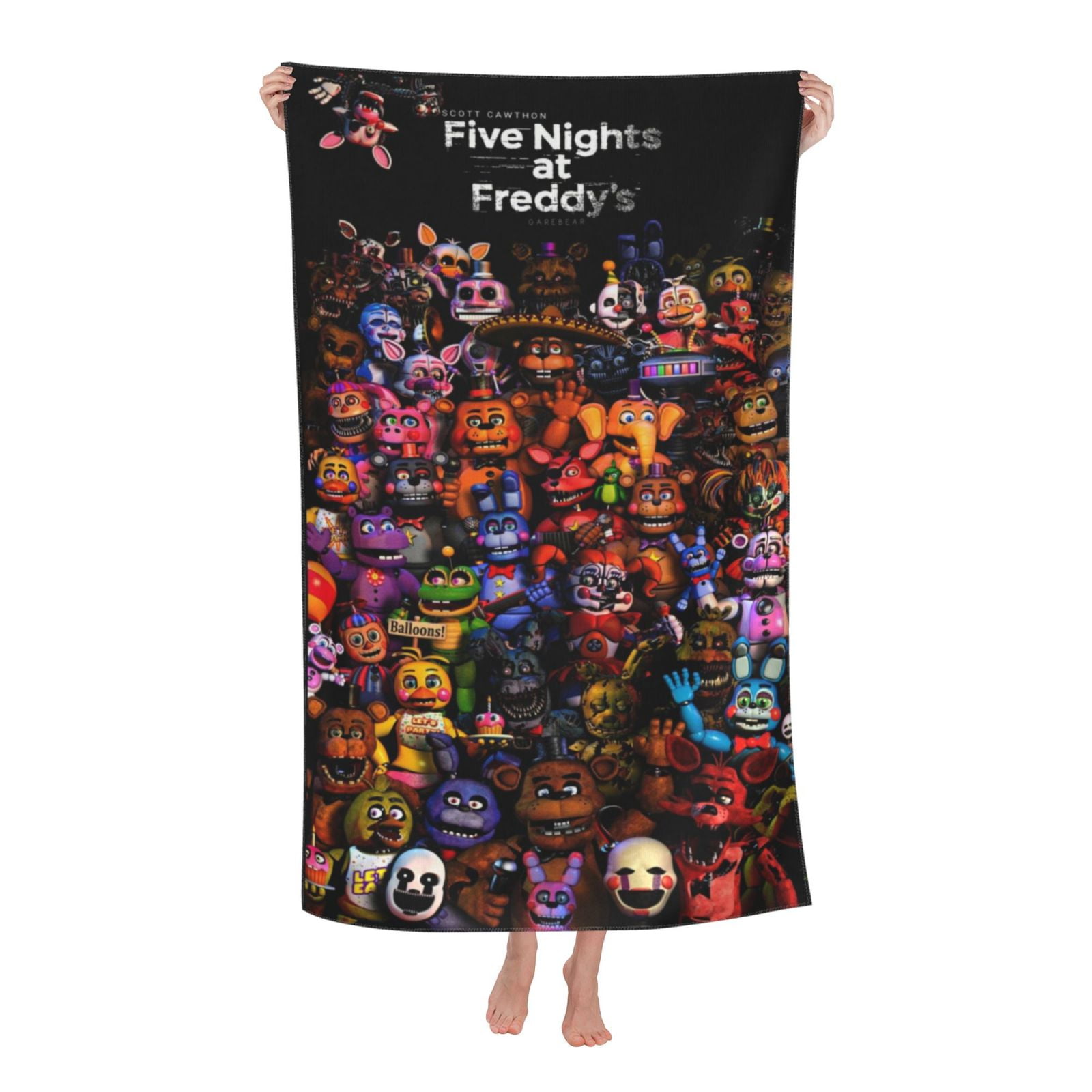 Five Nights At Freddy's Bath Towel 3D Printing Anime Beach Towel Funny ...