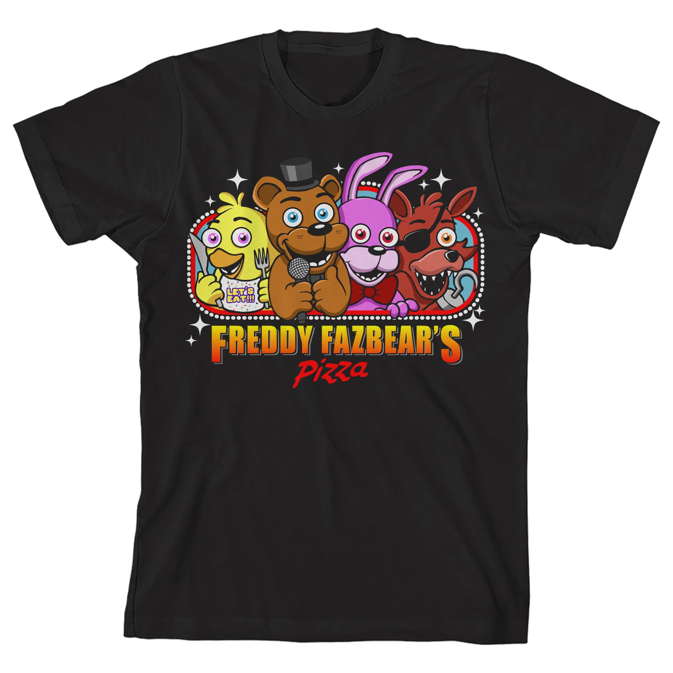 Five Nights At Freddy's Excited Characters Crew Neck Short Sleeve Boy's ...